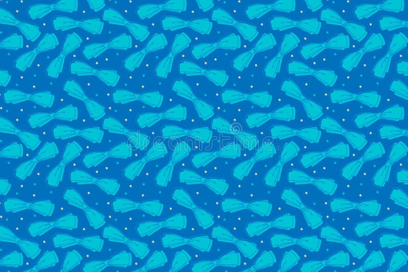 Bright Bow Pattern. Festive Blue Bow Background Stock Illustration ...