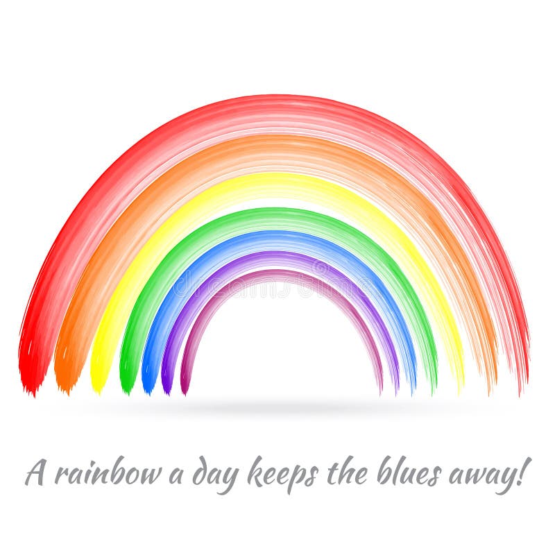 Bright Brush Painted Rainbow Stock Vector - Illustration of color ...