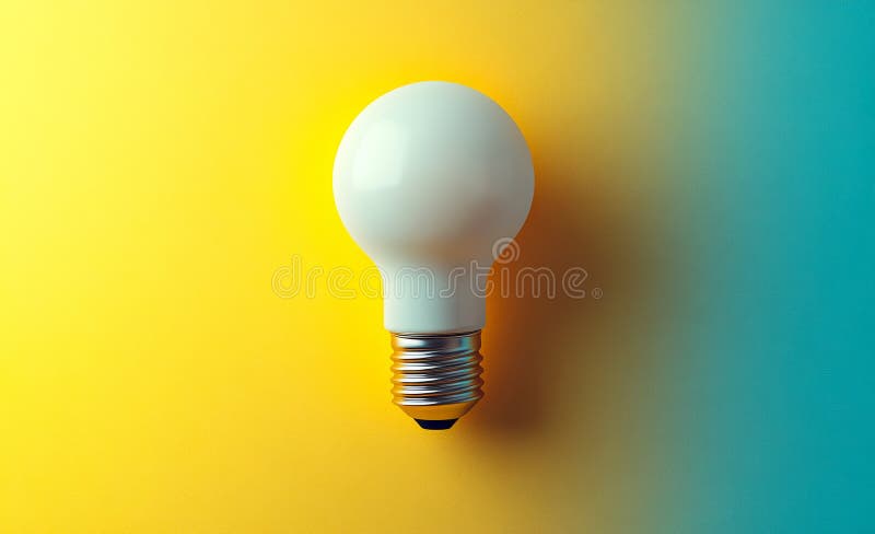 Bright Bulb on Bold Background Stock Photo - Image of studio ...