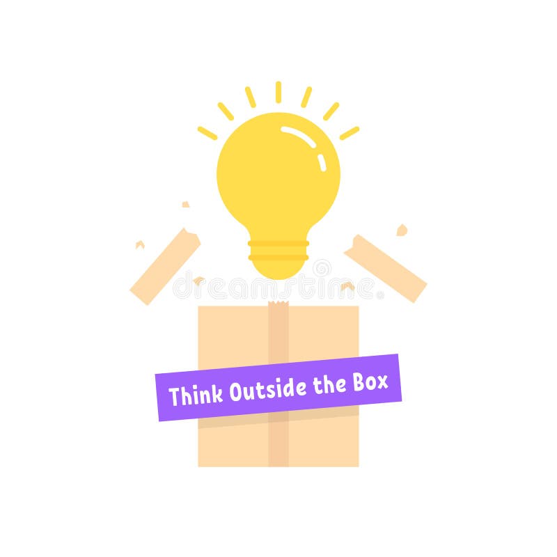 Bright Bulb Like Think Outside the Box Stock Vector - Illustration of ...