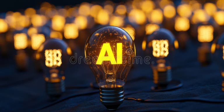 Bright Bulbs with Illuminated AI Text Symbolize Advancements in ...