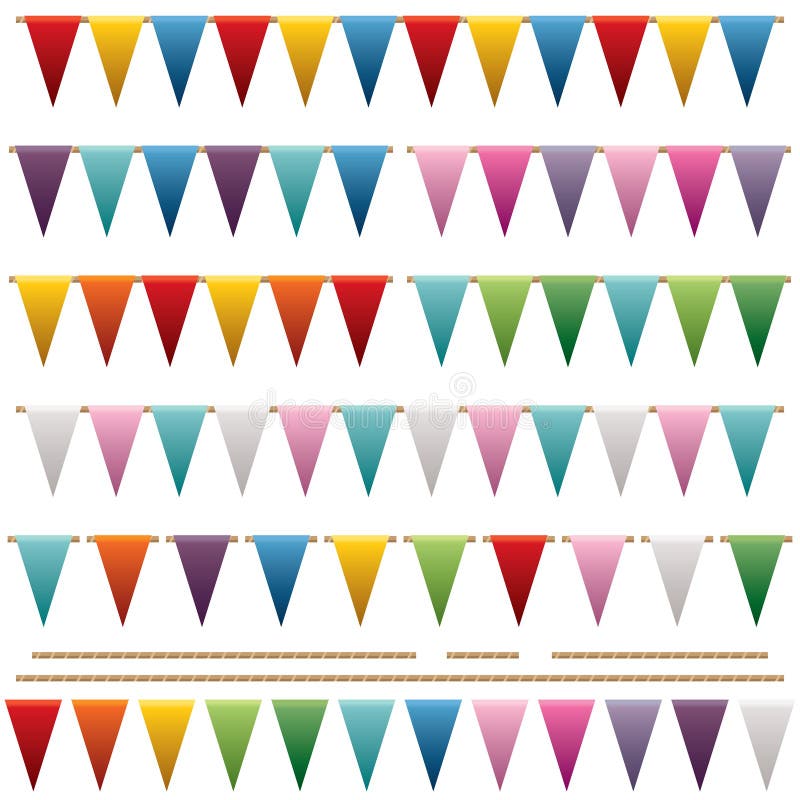 Coloured bunting stock illustration. Illustration of decorative - 34060140