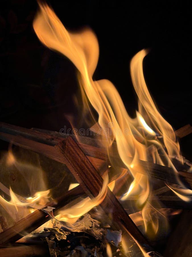 Bright burning fire stock photo. Image of burn, yellow - 296023338