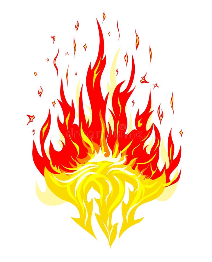 Bright Burning Flame, Brightly Blazing Fire Stock Illustration ...