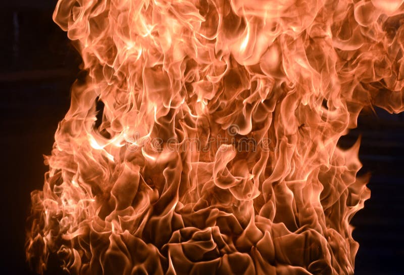 Fire and Flame Burning Bright Stock Image - Image of wildly, flame ...