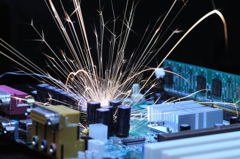 Close-up Side View of a PCB Board with SMD Components Stock Photo ...