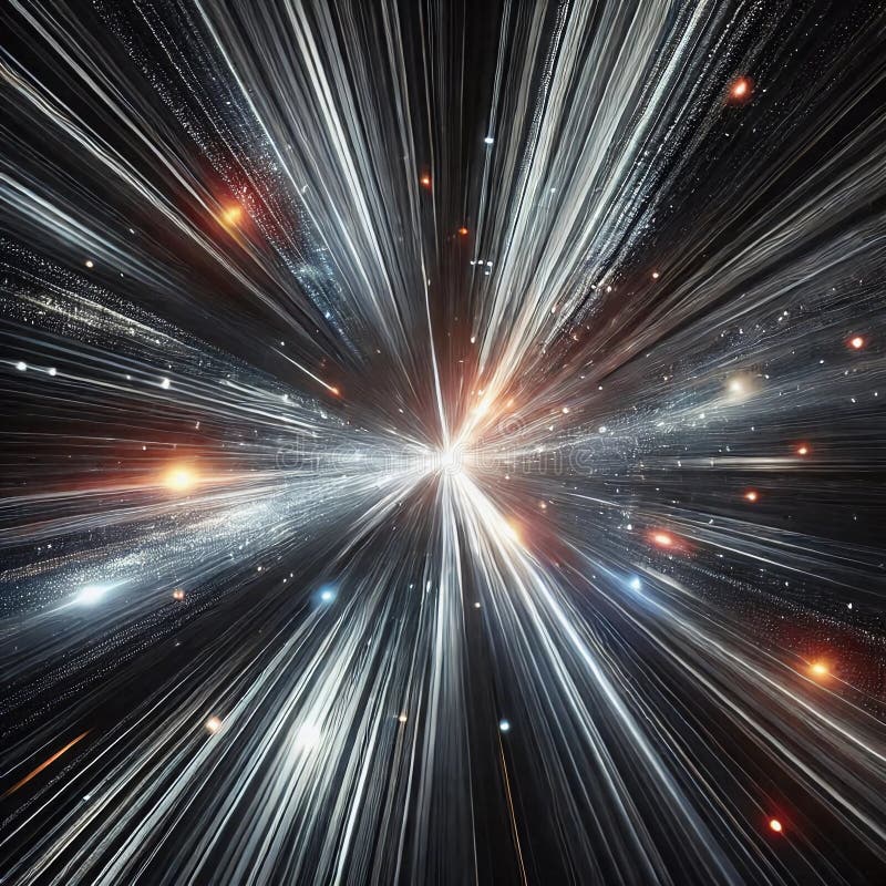 Bright Burst of Light with Colorful Streaks Radiating Outward Against a ...