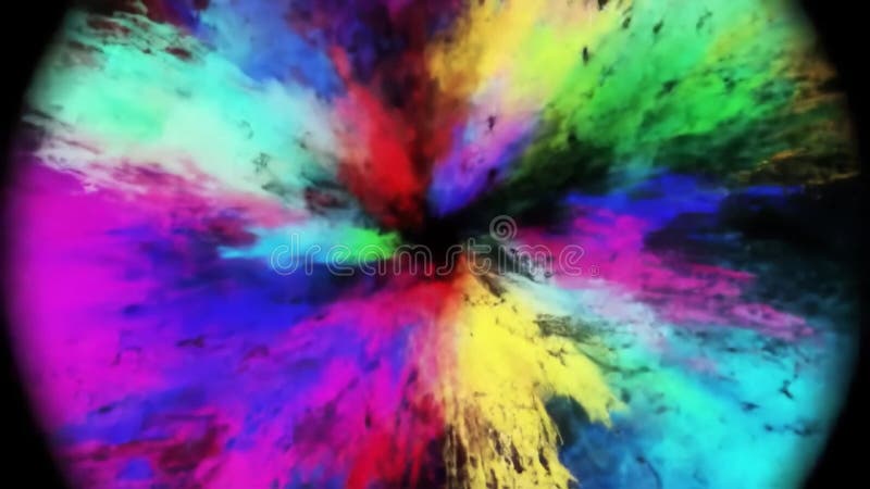 Colorful Explosion of Paint Creates Vibrant Patterns in a Dark Setting ...