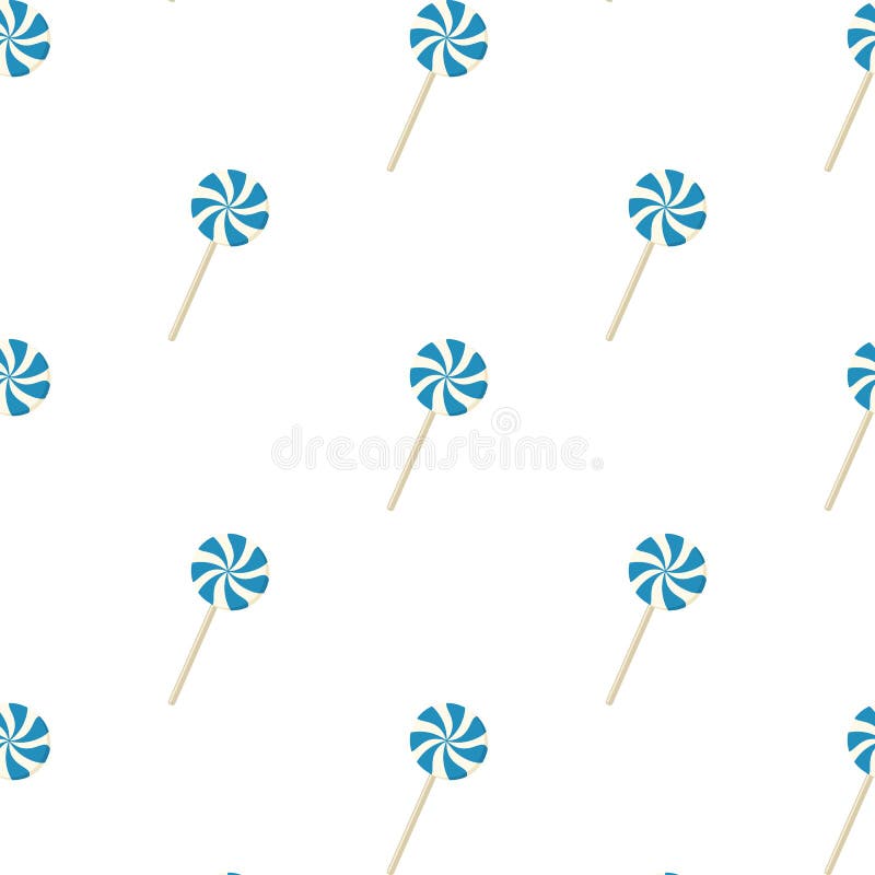 Blue Bright Candy Seamless Texture, Popsticles, Vector Illustration ...