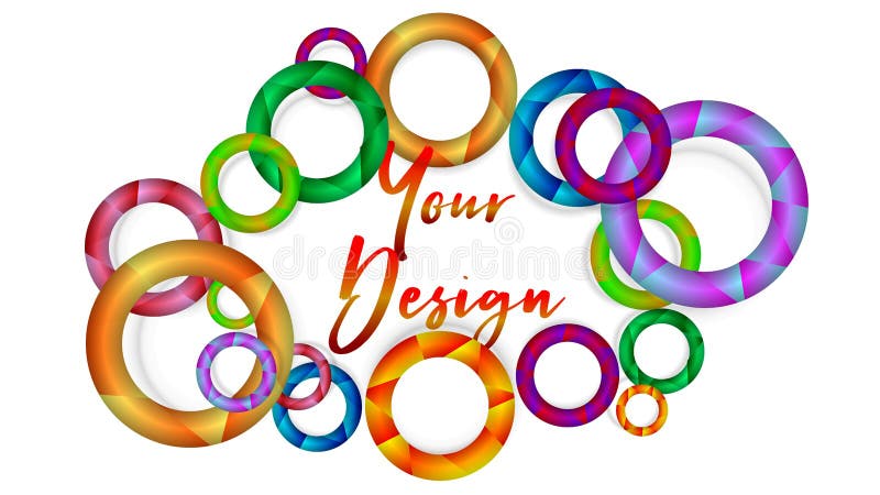 Bright card with rings stock vector. Illustration of geometric - 147383210
