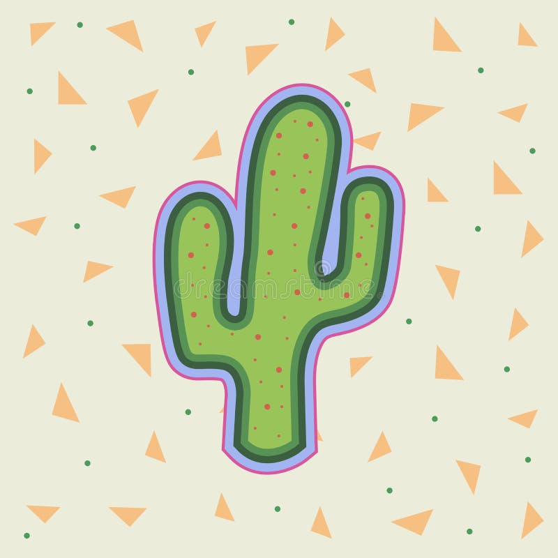 Bright Cartoon Cactus Icon. Cute Cacti Plant. Stock Vector ...