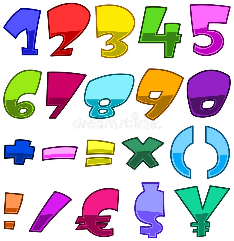 Bright cartoon numbers stock vector. Illustration of glossy - 71847834