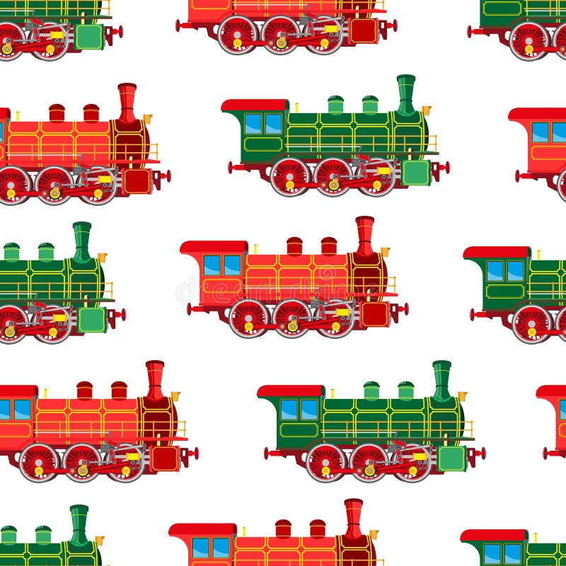 Seamless Trains pattern stock vector. Illustration of cute - 17634945