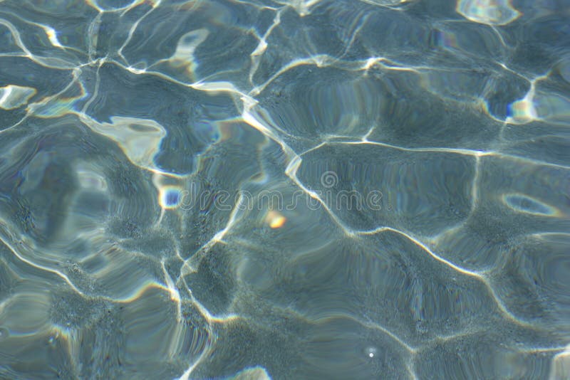 Bright Caustics on Water Surface in Blue Sea Stock Image - Image of ...