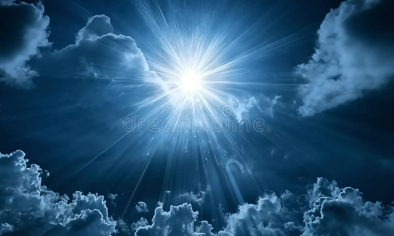 Bright Celestial Light Bursts through Night Clouds Hope, Spirituality ...