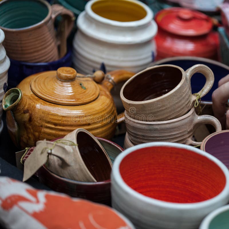 Bright Ceramic Tableware is a Beautiful Ornament. Stock Image - Image ...