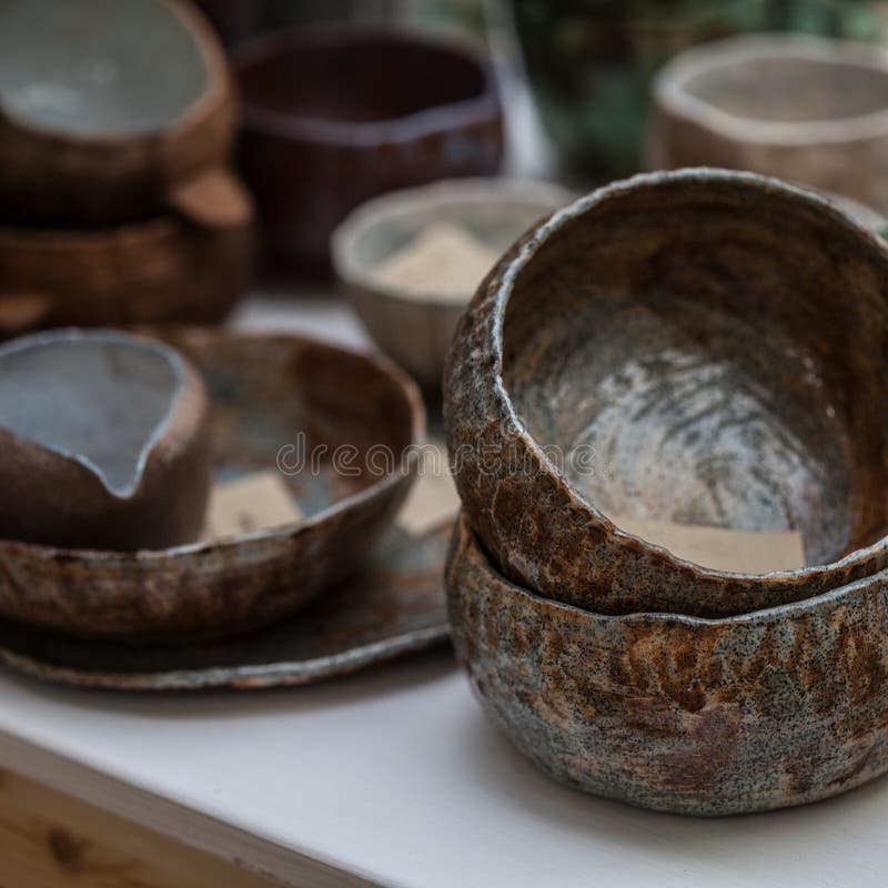 Bright Ceramic Tableware is a Beautiful Ornament. Stock Photo - Image ...