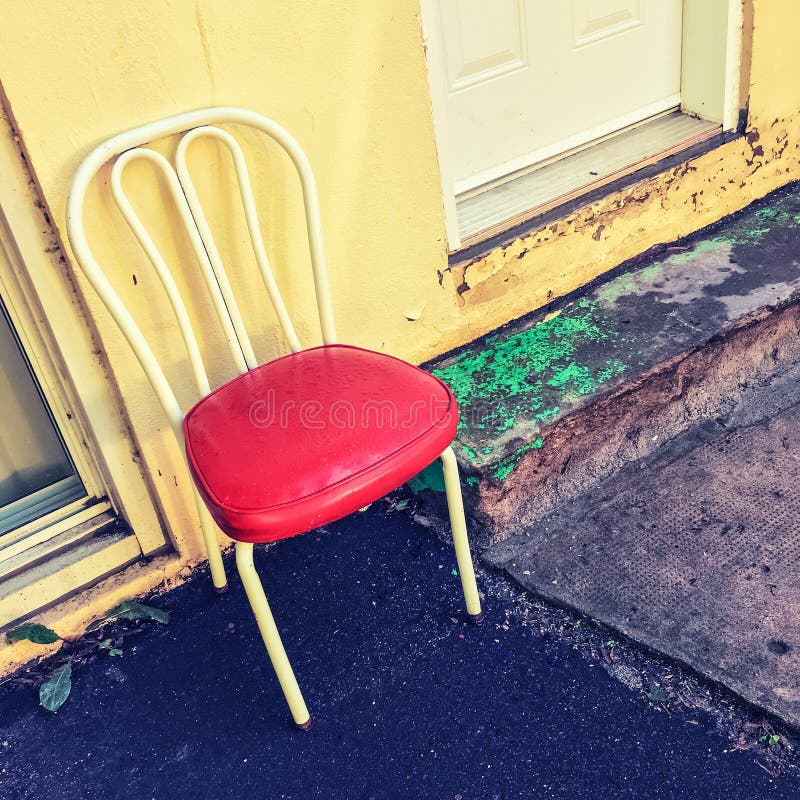 Bright Chair Outside the House Stock Photo - Image of street, colorful ...