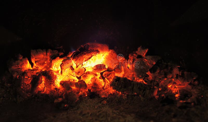 Bright Charcoal without Flame Stock Photo - Image of energy, flaming ...