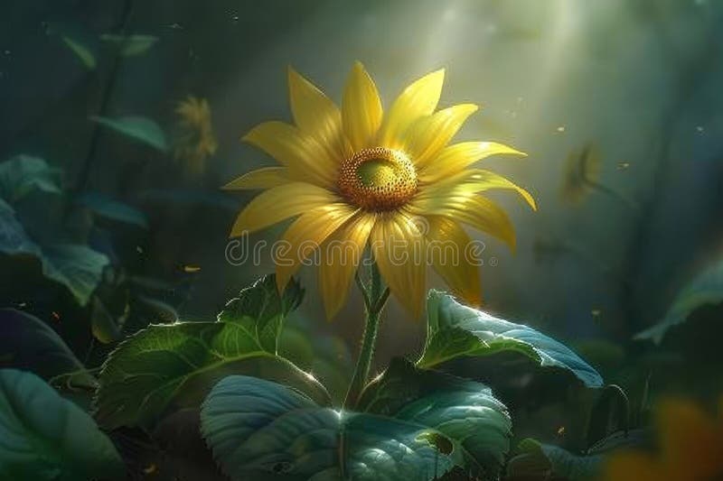 Bright and Cheerful Background Featuring Sunflowers Glowing in Warm ...