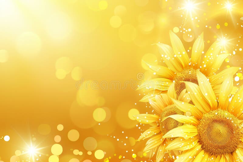 Bright and Cheerful Background Featuring Sunflowers Glowing in Warm ...