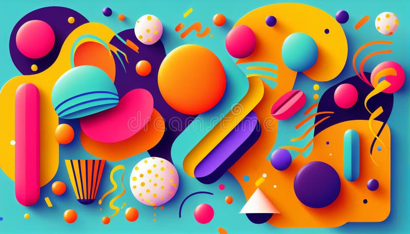 Bright and Cheerful Background with Fun Shape. Generative AI Stock ...