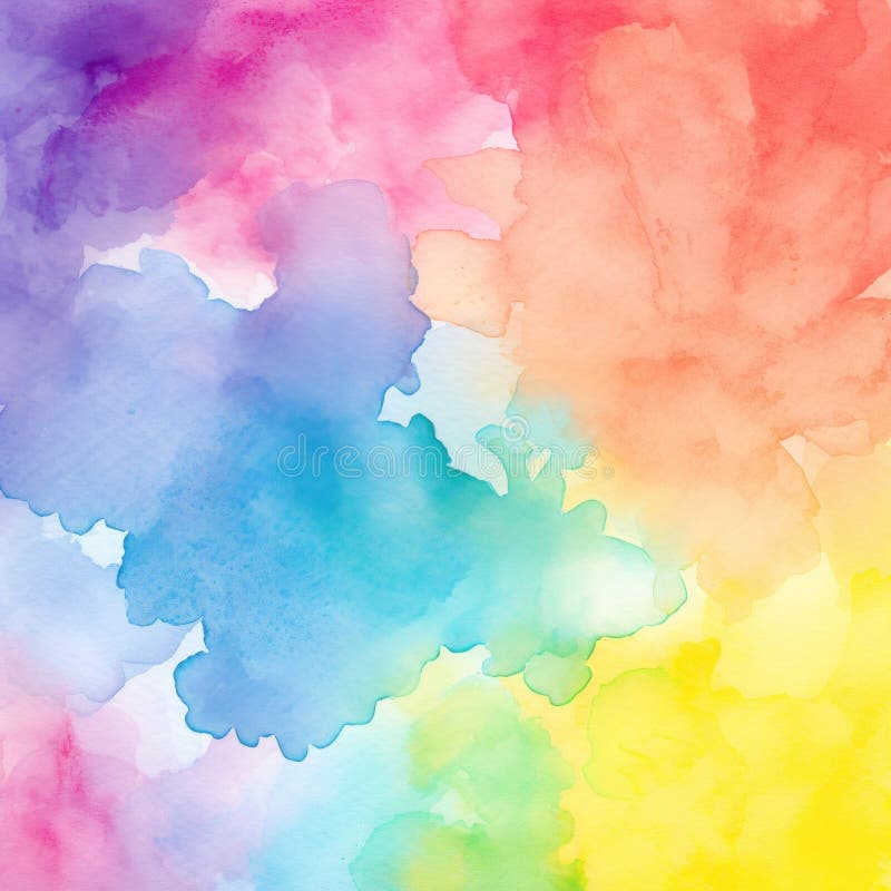 A Bright and Cheerful Background with a Rainbow of Watercolor Tones ...
