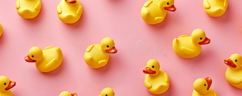 A Bright and Cheerful Background with Yellow Rubber Ducks Arranged in a ...