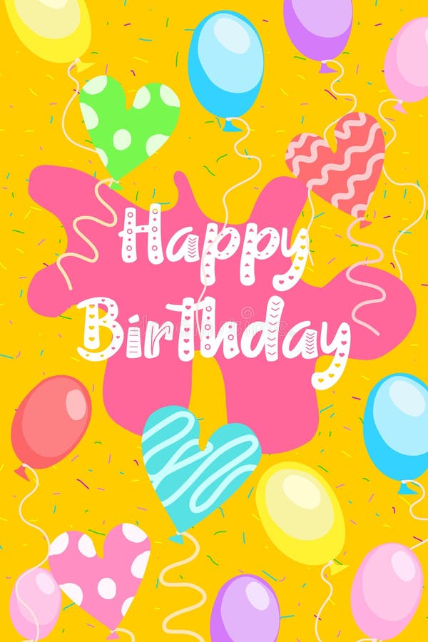 Bright and Cheerful Birthday Party Invitation with Colorful Elements ...