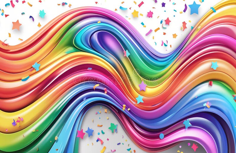 Bright Cheerful Design Rainbow Confetti Stock Illustration ...