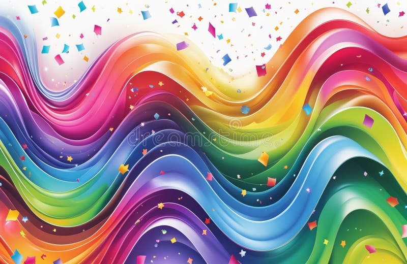 Bright Cheerful Design Rainbow Confetti Stock Illustration ...