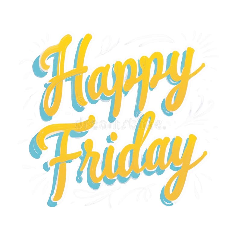 Bright Happy Friday Note with Fun Decorations Stock Illustration ...