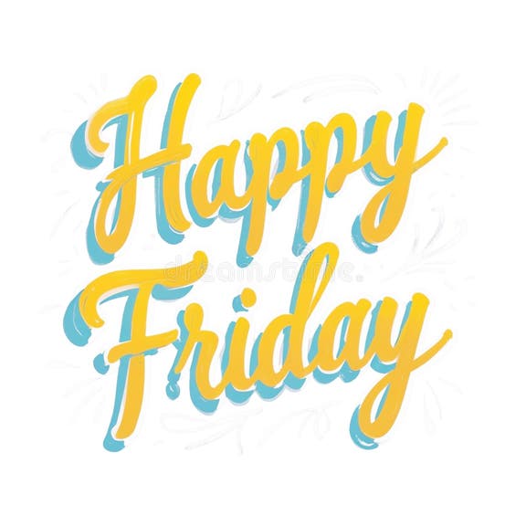 Bright Happy Friday Note with Fun Decorations Stock Illustration ...