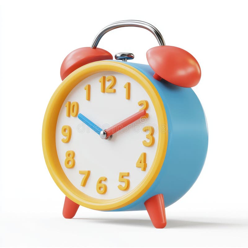 Colorful Retro Alarm Clock Time Management Concept Stock Illustration ...