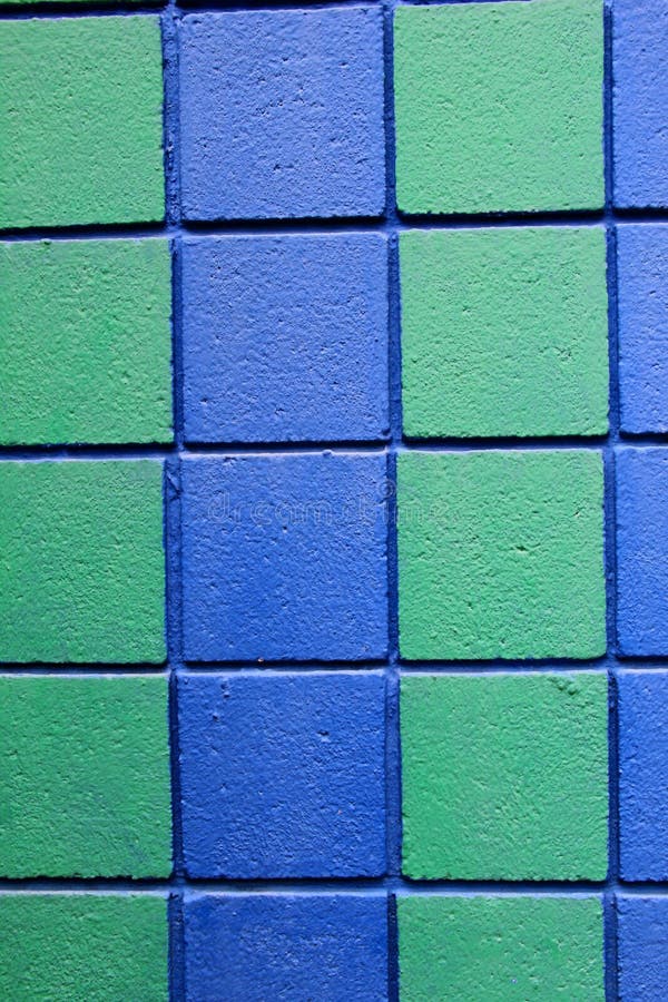 Bright and Cheery Blue and Green Wall Stock Image - Image of cheery ...
