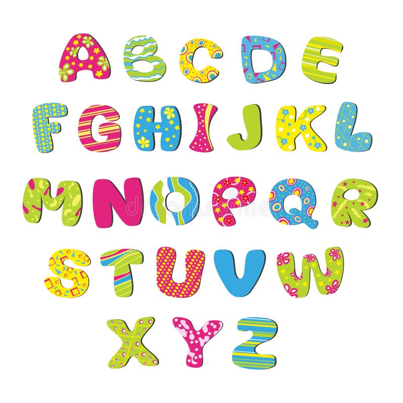 Alphabet set letters a - L stock vector. Illustration of crayon - 9029680