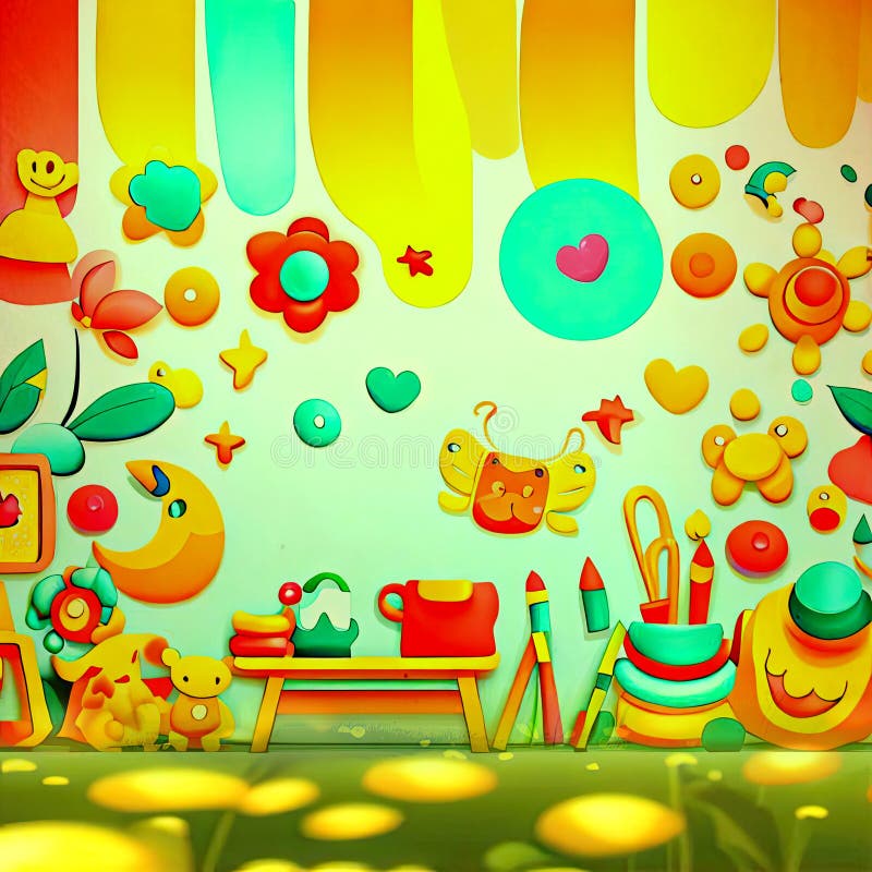 Bright Children S Background with a Predominance of Yellow Stock ...