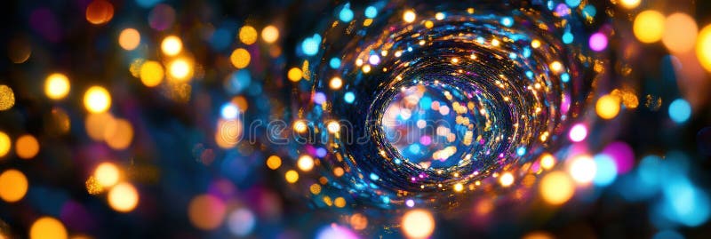 Bright Christmas Lights Swirl in a Mesmerizing Vortex, Producing a ...