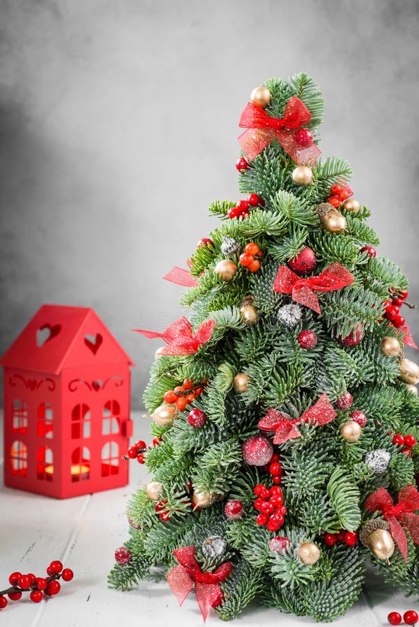 Christmas Tree on a Grey Background. Image for Cards, Invitation ...