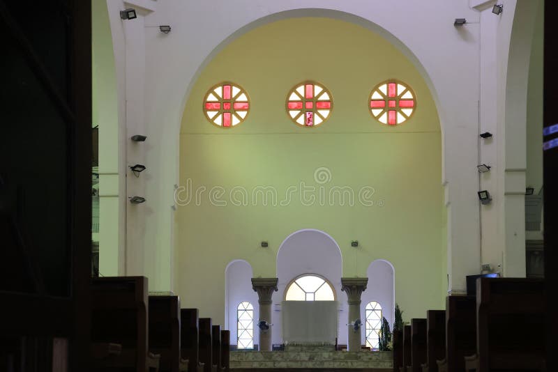May 5 2025 View of a Church with Arched Architecture and Stained Glass ...