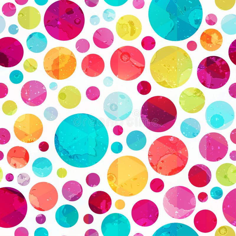 Bright Circle Seamless Pattern with Grunge Effect Stock Vector ...