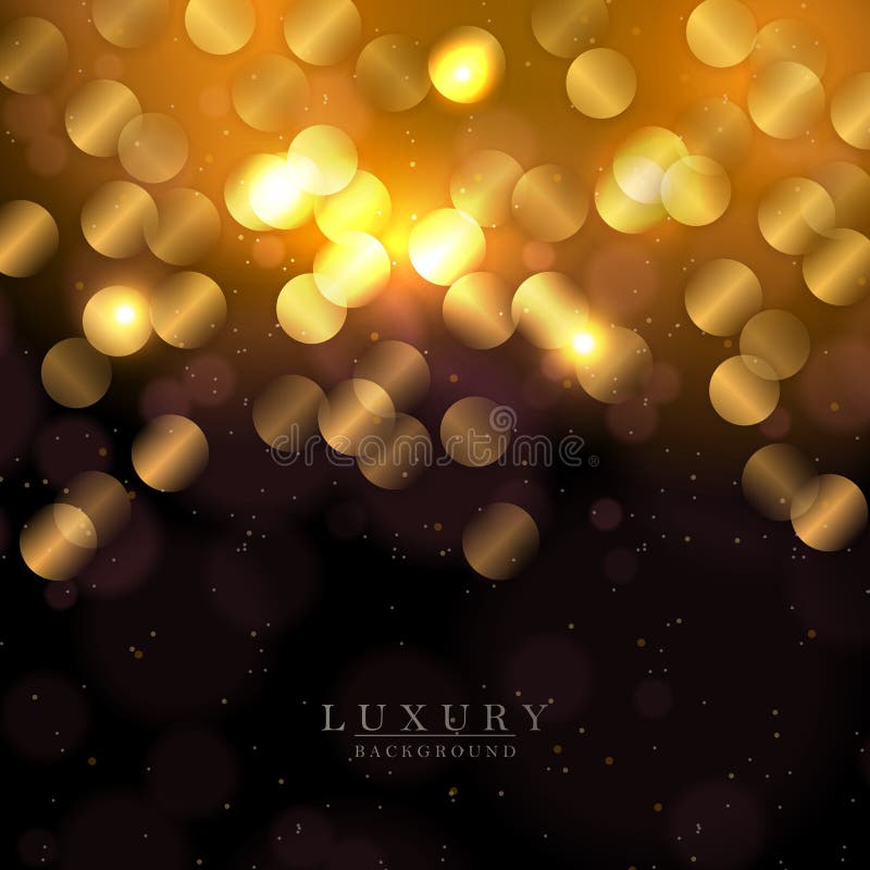 Bright Circles of Yellow Color with a Flash of Light on a Black Design ...