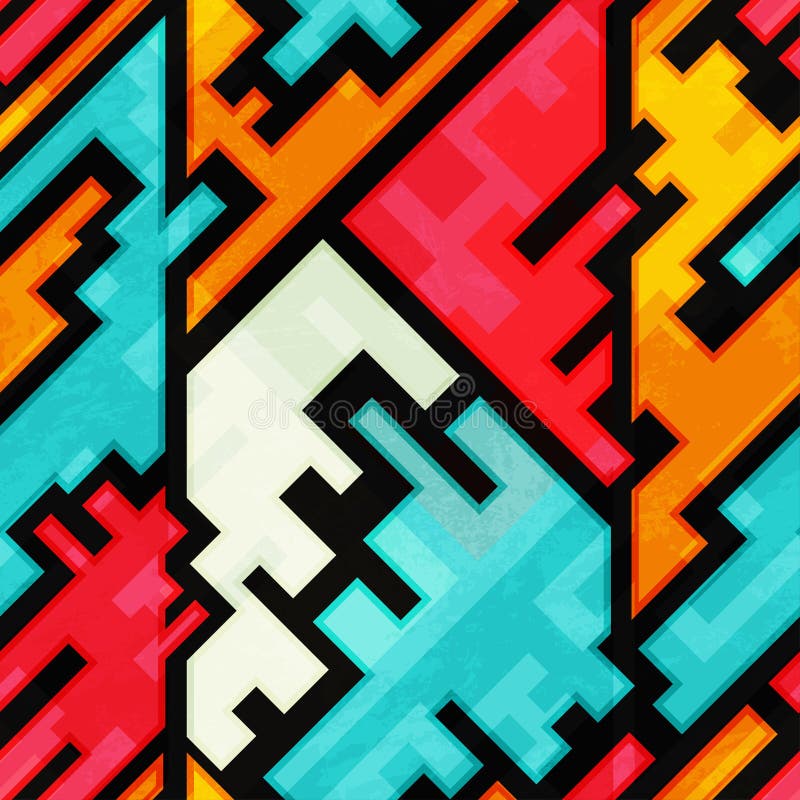 Multicolor Geometric Pattern in Bright Color. Stock Vector ...