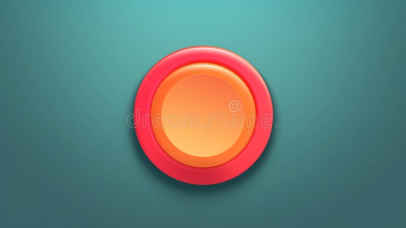 Bright Circular Button Design on a Vibrant Turquoise Background for ...