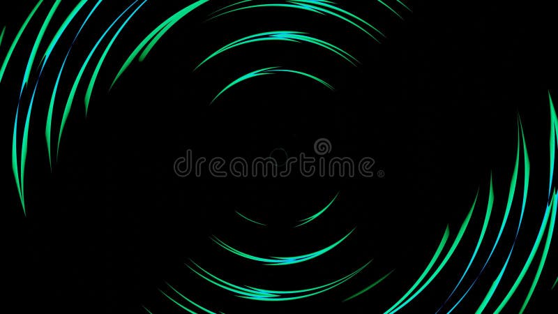 Bright Circular Cyclic Glow of Abstract Background on Black. 3D ...