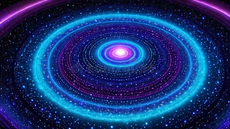 A Bright, Circular Galaxy in the Dark Center of the Universe Stock ...