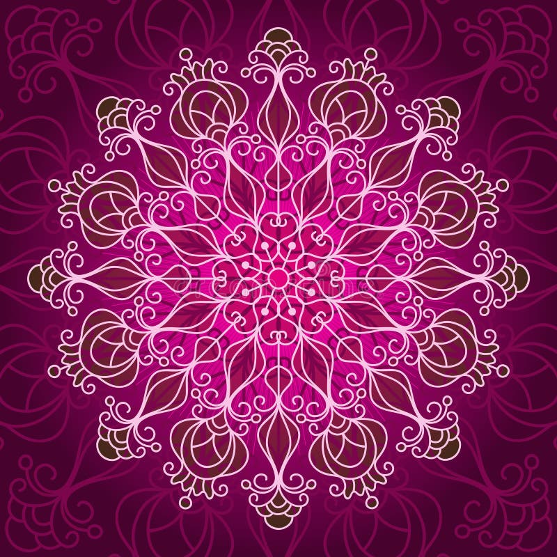 Bright Circular Purple Pattern on a Dark Background Stock Vector - Illustration of decor ...