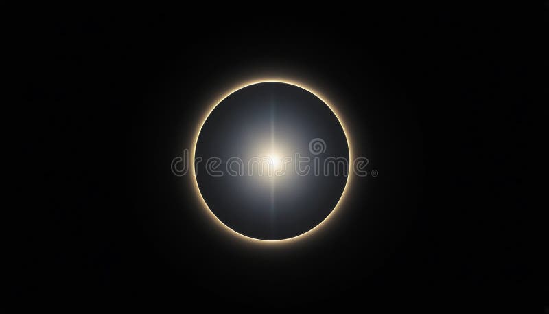 Bright Circular Shape on Dark Background with Faint Halo Patterns Stock ...