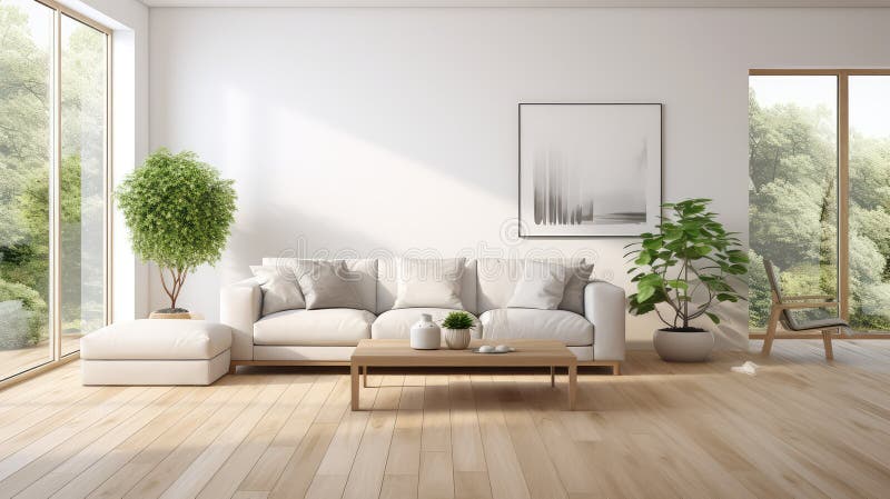 Bright Clean House Interior Stock Illustration - Illustration of ...