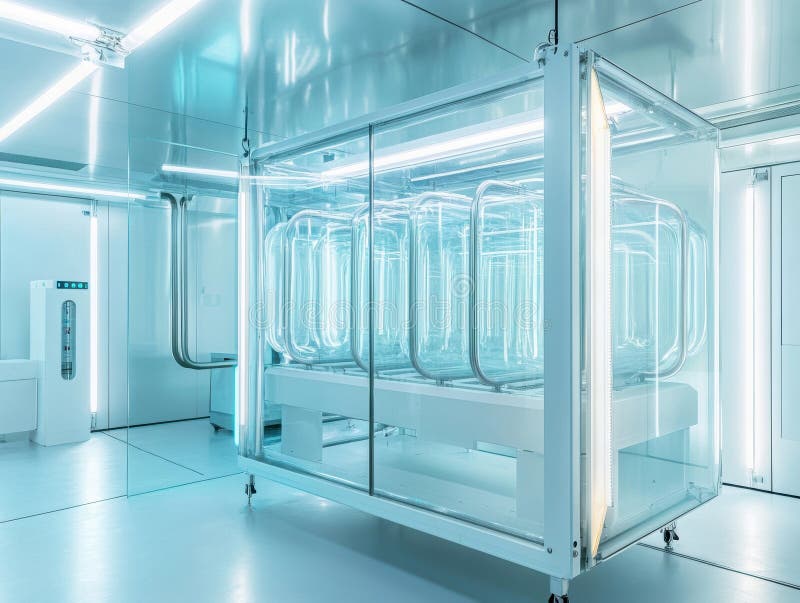 Bright, Clean Industriallaboratory Environment with a Transparent ...